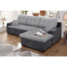 Ecksofa Home Affaire, B:247cm H:75cm T:150cm, grau, 100% Polyester Luxus-Microfaser/Struktur;100% Polyester PRIMABELLE/Webstoff;100% Polyester