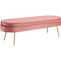 Polsterbank Salesfever, B:142cm H:41cm T:45cm, rosa, Metall, Polyester, Esszimmer, Sitzbänke, "Clam Elegante Bank mit Polsterung", Eleganz in Gold:
