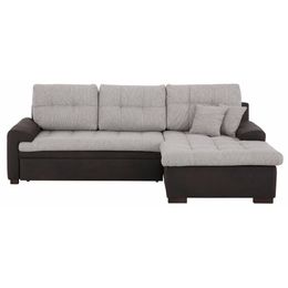 Ecksofa Home Affaire, B:247cm H:75cm T:150cm, grau, 100% Polyester Luxus-Microfaser/Struktur;100% Polyester PRIMABELLE/Webstoff;100% Polyester