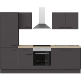 K&uuml;chenzeile IMPULS K&Uuml;CHEN, B:270cm H:206,2cm T:60cm, grau, Komplettk&uuml;chen-Sets, ""Tirana", Ausrichtung w&auml;hlbar, Schubk&auml;sten mit Soft-Close",