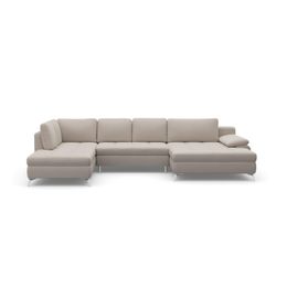 Sit & More Wohnlandschaft SIT & MORE, B:346cm T:201cm, grau, Sofas, "Latigo U-Form", mit Mega-Recamiere, wahlweise mit Bettfunktion und Bettkasten