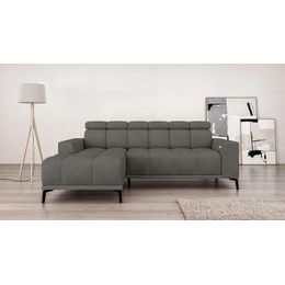 Ecksofa Home Affaire, B:249cm H:111cm T:174cm, grau, 100% Polyester, Wohnzimmer, Sofas, "CAZIE, Designsofa, L-Form, trendige Bubble-Optik", L-Form