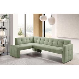 Essbank, B:245cm H:83cm T:159cm, gr&uuml;n, exxpo - SOFA FASHION, K&uuml;che, Sitzb&auml;nke, "Barista, bequem und elegant, hohe Bodenfreiheit", Eckbank Barista