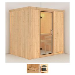 Karibu Sauna "Finja", ohne Ofen, (ohne Ofen), beige, Saunen, ohne Ofen