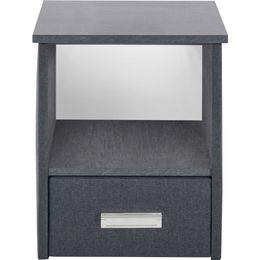 Nachtkonsole, B:45cm H:53cm T:45cm, schwarz, Westfalia Schlafkomfort, Holzwerkstoff, Sideboards, "Brilon", wahlweise mit indirekter LED-Beleuchtung