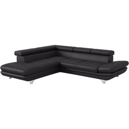 Ecksofa COTTA, B:277cm H:91cm T:104cm, schwarz, Softlux-Kunstleder;Luxus-Kunstleder, Wohnzimmer, Sofas, "Enterprise L-Form", mit Arm- &