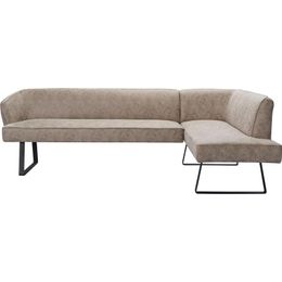 Eckbank, B:270cm H:83cm T:197cm, braun, exxpo - SOFA FASHION, Esszimmer, Sitzb&auml;nke, "Americano", mit Keder und Metallf&uuml;&szlig;en, Bezug in verschiedenen