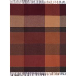 Plaid Biederlack, B:130cm L:170cm, rot, Kaschmir, Wolle, Wohndecken, "Soft Impression", im klassischen Karodesign