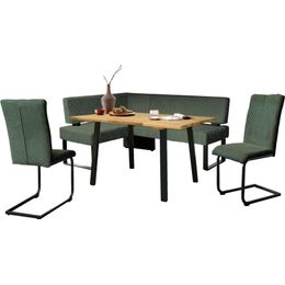 Eckbankgruppe Home Affaire, B:220cm H:89cm T:160cm, blau, FSC-zertifizierter Holzwerkstoff, FSC-zertifiziertes Massivholz, Metall, Polyester,