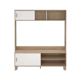 TV-Schrank Andas, B:158,7cm H:180,9cm T:48,4cm, wei&szlig;, Wohnzimmer, Schr&auml;nke, "Ikast TV-M&ouml;bel, TV-Wand, Wohnwand, TV-Regal, TV-Element", 2