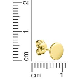 Firetti Damen Single-Ohrstecker "Schmuck Geschenk Gold 375 Ohrschmuck einzeln Scheibe", 6mm, Gelbgold 375, gold, Gelbgold 375, Ohrringe