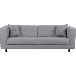 3-Sitzer Home Affaire, B:202cm H:68cm T:88cm, grau, Sofas, "Bengo", mit Steppung im Sitz- und Rückenbereich, incl. Zierkissen