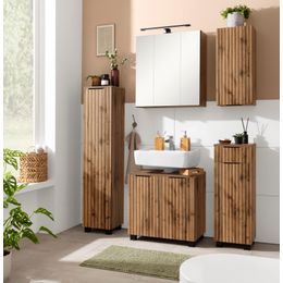 Midischrank Welltime, B:30cm H:130cm T:27cm, braun, MDF, Badezimmer, Schr&auml;nke, "Trento, verschiedene Ausf&uuml;hrungen und Farben", Badm&ouml;bel, Breite 30