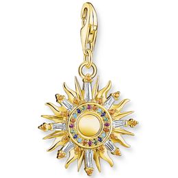 Thomas Sabo Damen Charm-Einhänger "Sonne", gold, Silber 925 (Sterlingsilber), Charms, mit Glas-Keramik Stein