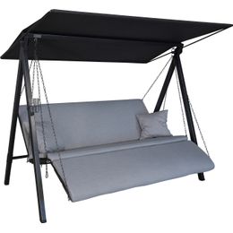 Hollywoodschaukel, B:210cm H:160cm T:145cm, grau, Angerer FREIZEITM&Ouml;BEL, Obermaterial: 100% Polyacryl, Garten, Hollywoodschaukeln, "Lounge Zip