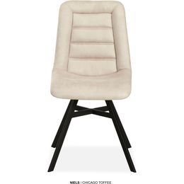 Esszimmerstuhl OMG DESIGN, B:47cm H:88,5cm T:62,5cm, beige, Polyester, St&uuml;hle, "Niels", Esszimmerstuhl, pflegeleichter Bezug
