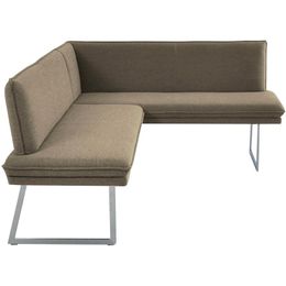 K+w Komfort & Wohnen Eckbank, H:86cm T:60cm, beige, K+W KOMFORT & WOHNEN, Esszimmer, Sitzb&auml;nke, mit Sattlernaht und schmaler Kufe, langer Schenkel rechts oder links