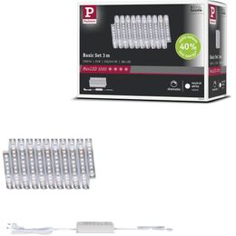 Paulmann LED-Streifen "MaxLED 1000 LED Strip Neutralwei&szlig; Basisset", Dioden 384 Stk., Gesamtl&auml;nge 3m, silber, K&uuml;che, Lichterketten