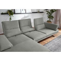 Ecksofa W.Schillig, B:291cm H:94cm T:164cm, grau, Stoff S37 (100% Polyester): Luxus-Microfaser in Lederoptik, Wohnzimmer, Sofas, "broadway,