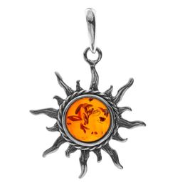 OSTSEE-SCHMUCK Damen Kettenanh&auml;nger "OSTSEE-SCHMUCK Anh&auml;nger Sonne 26 mm Anh&auml;nger Sonne 26 mm", 38 x 24mm, Silber 925 (Sterlingsilber), 3,1 g, wei&szlig;,