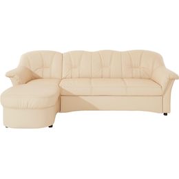 Ecksofa DOMO collection, B:231cm H:84cm T:142cm, beige, Kunstleder SOFTLUX / Struktur ( 90% Polyester, 10% Polyacryl );NaturLEDER (echtes Rindsleder)