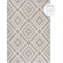 Teppich FLAIR RUGS, B:200cm H:4mm L:290cm, beige, Wolle, Wohnzimmer, Teppiche, "Beckett", Waschbarer Geometrischer Teppich, Wohnzimmer, Schlafzimmer,