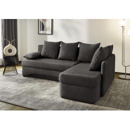 Jockenhöfer Ecksofa, B:197cm T:85cm, grau, JOCKENHÖFER GRUPPE, Korpus: 100% Polyester;Kissen: 100% Polyester, Wohnzimmer, Sofas, "Nivaris L-Form, B: 197 cm", mit