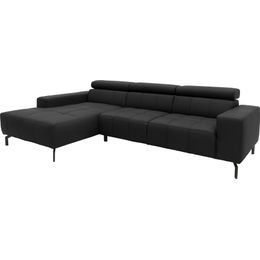Ecksofa DOMO collection, B:292cm H:79cm T:175cm, schwarz, Lederlook;100% Polyurethan, Wohnzimmer, Sofas, "Cunelli tolle Sitzn&auml;hte als Designelement,