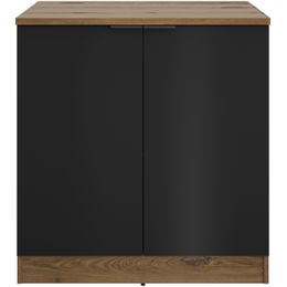 Unterschrank GAMI, B:80cm H:86cm T:60cm, schwarz, Spanplatte, Küche, Schränke, "Unterschrank 2 Tûren B.80 cm", Unterschrank 2 Tûren B.80 cm