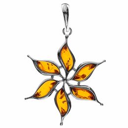 OSTSEE-SCHMUCK Damen Kettenanh&auml;nger "OSTSEE-SCHMUCK Anh&auml;nger Bl&uuml;te Anh&auml;nger Bl&uuml;te", 41 x 29mm, Silber 925 (Sterlingsilber), 2,9 g, wei&szlig;, Silber 925