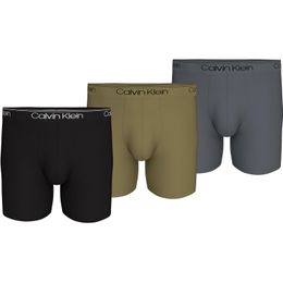 Herren Boxer "BOXER BRIEF 3PK", Calvin Klein Underwear, Gr. S, schwarz, Jersey, Obermaterial: 88% Polyester, 12% Elasthan, Unterhosen, mit längerem