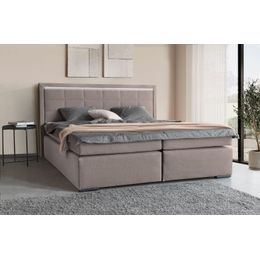 Boxspringbett Collection AB, B:193cm L:208cm, beige, Holzwerkstoff, Spanplatte, Komplettbetten, "30 Jahre Jubiläums-Modell Athena", in H2,H3 & H4,