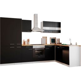 K&uuml;chenzeile respekta, B:310cm H:200cm T:172cm, schwarz, Komplettk&uuml;chen-Sets, "Malia", Breite 310 cm, mit Soft-Close, in exklusiver Konfiguration f&uuml;r