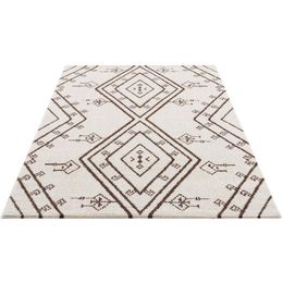 Teppich Carpet City, B:140cm H:10mm L:200cm, beige, Polyester, Wohnzimmer, Teppiche, "April 2291", L&auml;ufer, weich durch Microfaser, Boho Ethno Look,