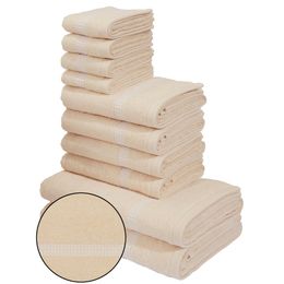 Handtuch Set my home, beige, Frottier, Obermaterial: 100% Baumwolle, Handtuch-Sets, "Kapra, Premium Handt&uuml;cher, 100% Baumwolle, 500 gr/m&sup2;, 10-tlg.",