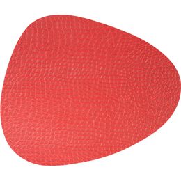 Platzset stuco, B:37cm L:44cm, rot, Obermaterial: 82% PVC, 18% Polyester, Platzsets, "Iguana &ndash; Stone-Shape"