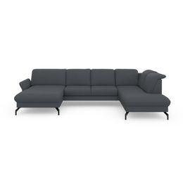 Sit & More Wohnlandschaft SIT & MORE, B:338cm H:84cm T:207cm, grau, Sofas, "Fashion U-Form", wahlweise mit Kopfteilverstellung, Vorziehsitz, motorisch,