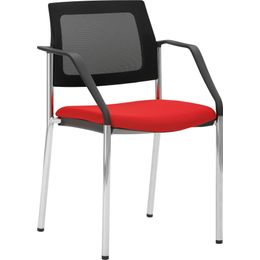 mayer Sitzmöbel Besucherstuhl MAYER SITZMÖBEL, B:59cm H:83cm T:56cm, rot, Polyester, Büro, Stühle, "2519", stapelbar bis 6 Stück