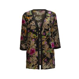 GOLDNER Damen Jackenblazer "Exquisites Samtausbrennerj&auml;ckchen", gr&uuml;n, Gr. 40, Obermaterial: 72% Viskose CV. 18% Polyamid PA. 10% metallisierte Fasern