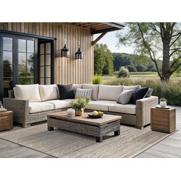 Teppich Dekowe, B:160cm H:10mm L:230cm, beige, Kunstfaser, Wohnzimmer, Teppiche, "Joy Barbados beig", meliert, gestreift, Rauten, mit Bord&uuml;re, In-