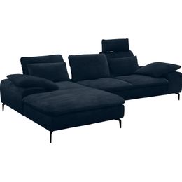 Ecksofa W.Schillig, B:299cm H:83cm T:178cm, blau, Longlife Xtra-Leder Z73: Naturwalkleder der Luxusklasse aus den erlesensten Rohhäuten. Hautstärke