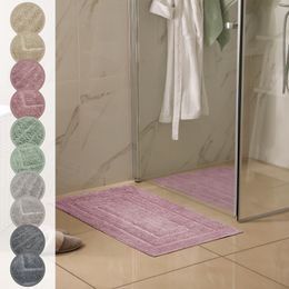 Badematte ANDIAMO, H:7,5mm, rot, Baumwolle, Polyester, Badematten, "Havanna, 50x80 cm", Badteppich, Uni Farben, Hoch-Tief Effekt, verschiedene Designs