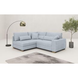 Ecksofa MR. COUCH, B:227cm H:68cm T:190cm, blau, Stripes (92% Polyester / 8% Nylon), Wohnzimmer, Sofas, "Hilla L-Form, bis 140 kg belastbar", mit