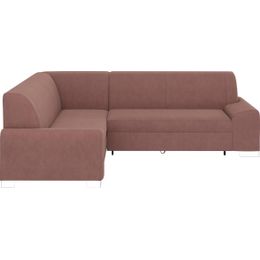 Ecksofa DOMO collection, B:259cm H:85cm T:191cm, lila, Wohnzimmer, Sofas, "Anzio in kubischer Formensprache, flache Armlehnen, L-Form", Wahlweise mit