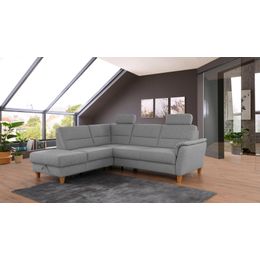 Ecksofa Home Affaire, B:236cm H:89cm T:212cm, silber, 100% Polyester;Struktur (100% Polyester);Luxus-Microfaser in Lederoptik (100% Polyester),