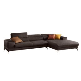 Ecksofa W.Schillig, B:343cm H:70cm T:193cm, braun, Stoff S37 (100% Polyester): Luxus-Microfaser in Lederoptik, Wohnzimmer, Sofas, "piedroo,