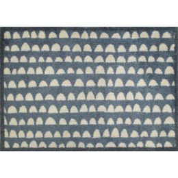 Fu&szlig;matte TURTLE MAT, B:60cm H:9mm L:85cm, grau, Baumwolle, Au&szlig;enbereich, Teppiche, "Priya Navy"