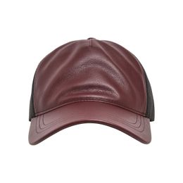 Flexfit Damen Flex Cap "Flexfit Unisex Synthetic Leather Trucker"maroon, schwarz, unifarben, 100% Polyurethan, Caps
