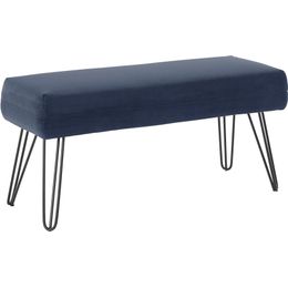 Sitzbank, B:104cm H:50cm T:40cm, blau, exxpo - SOFA FASHION, 100% Polyester, Esszimmer, Sitzb&auml;nke, "Doppio", Frei im Raum stellbar