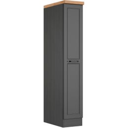 Apothekerschrank KOCHSTATION, B:30cm H:166cm T:60cm, grau, Holzwerkstoff, MDF, K&uuml;che, Schr&auml;nke, "KS-Lana", Breite 30 cm